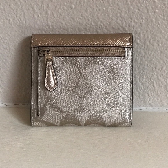 Coach | Bags | Coach Signature Small Wallet Platinum | Poshmark